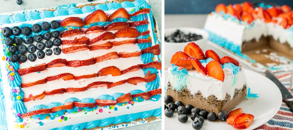 Easy American Flag Ice Cream Cake - I Love Ice Cream Cakes